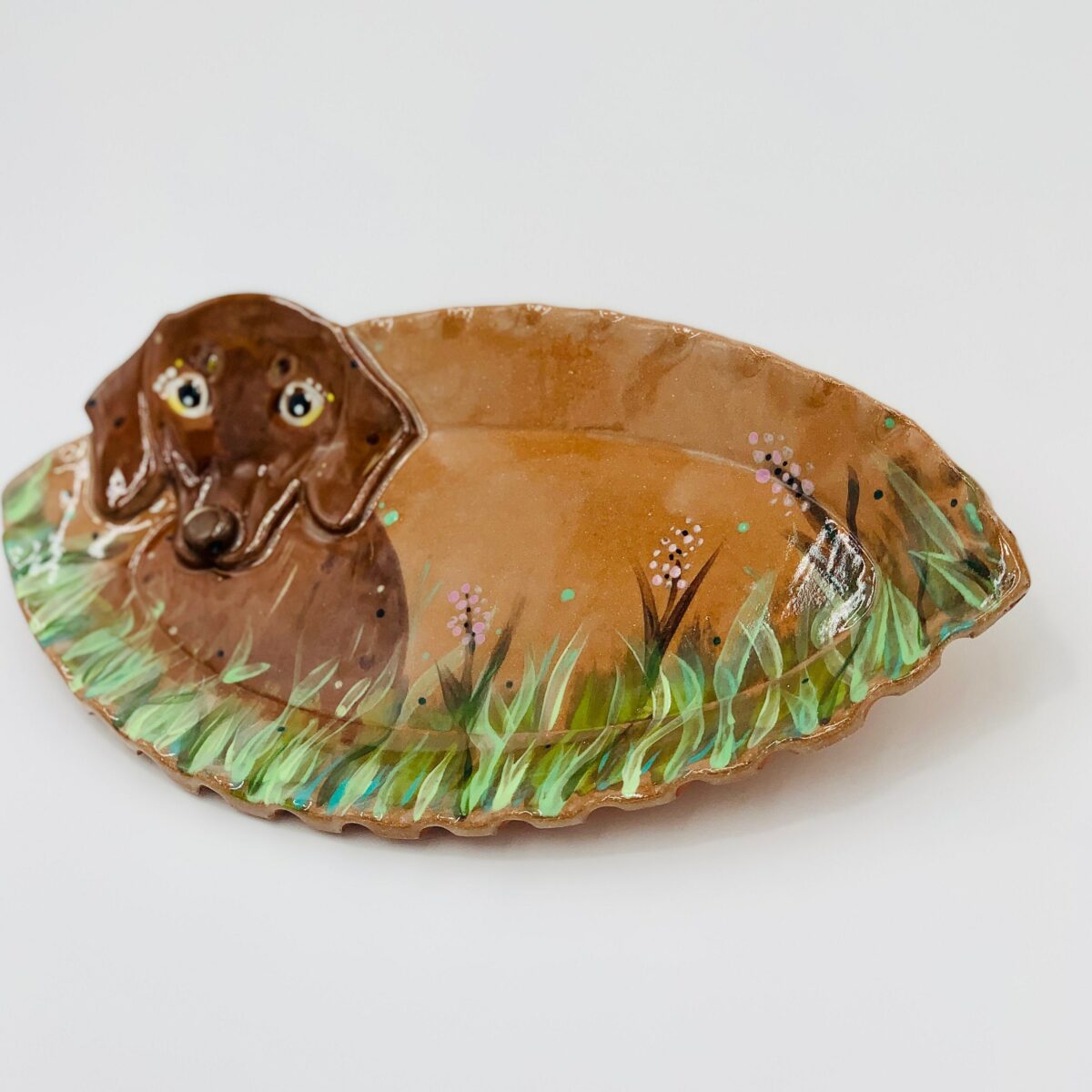 Dachshund Red Clay Platter or Decorative Plate from Artizan Made, A ...
