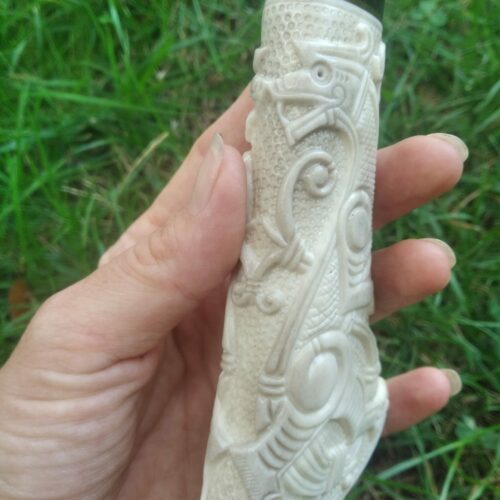 Hand-Forged Damascus Steel Viking Knife with Leather Sheath, Oseberg ...