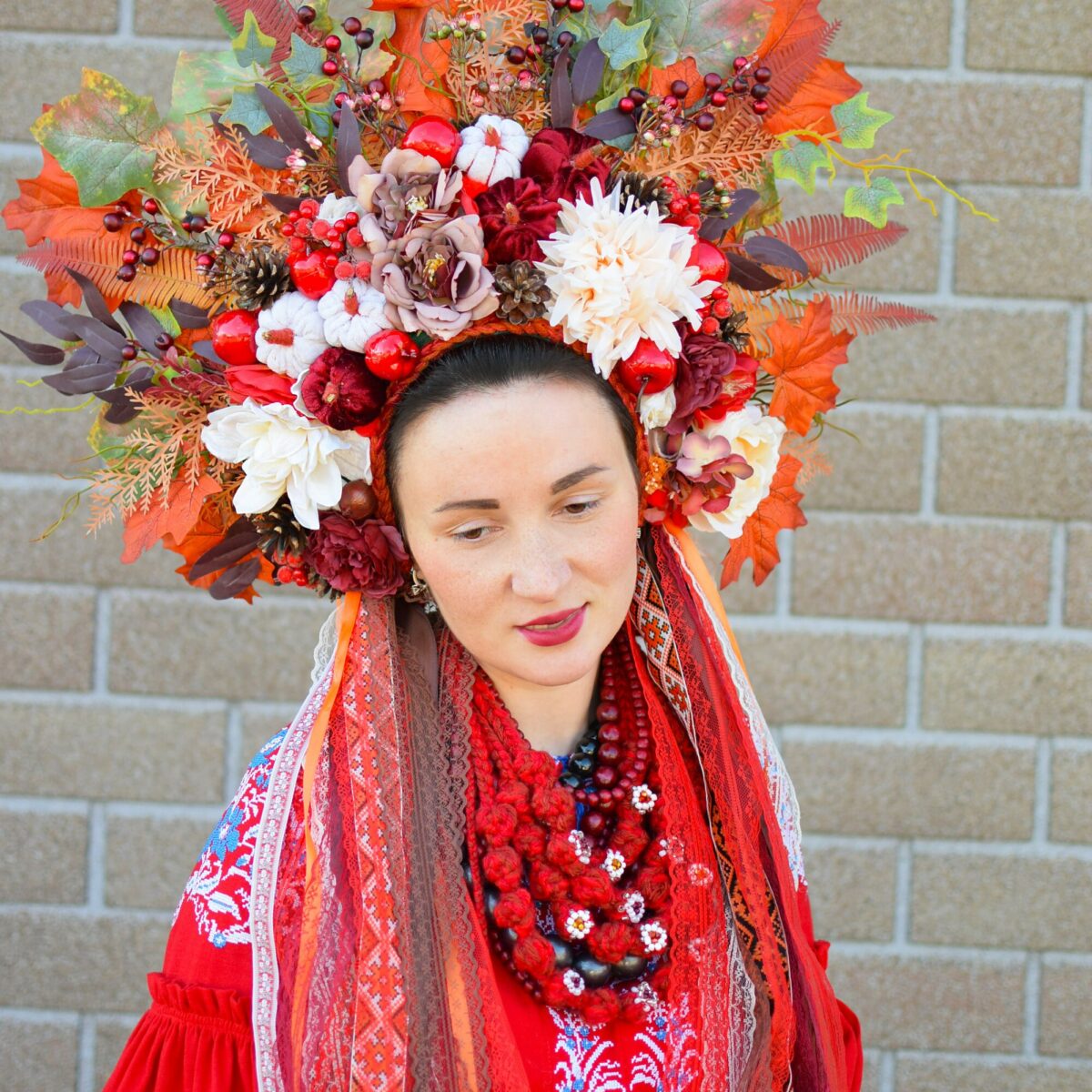Ukrainian Flower headdress, performance headpiece, wedding crown from ...